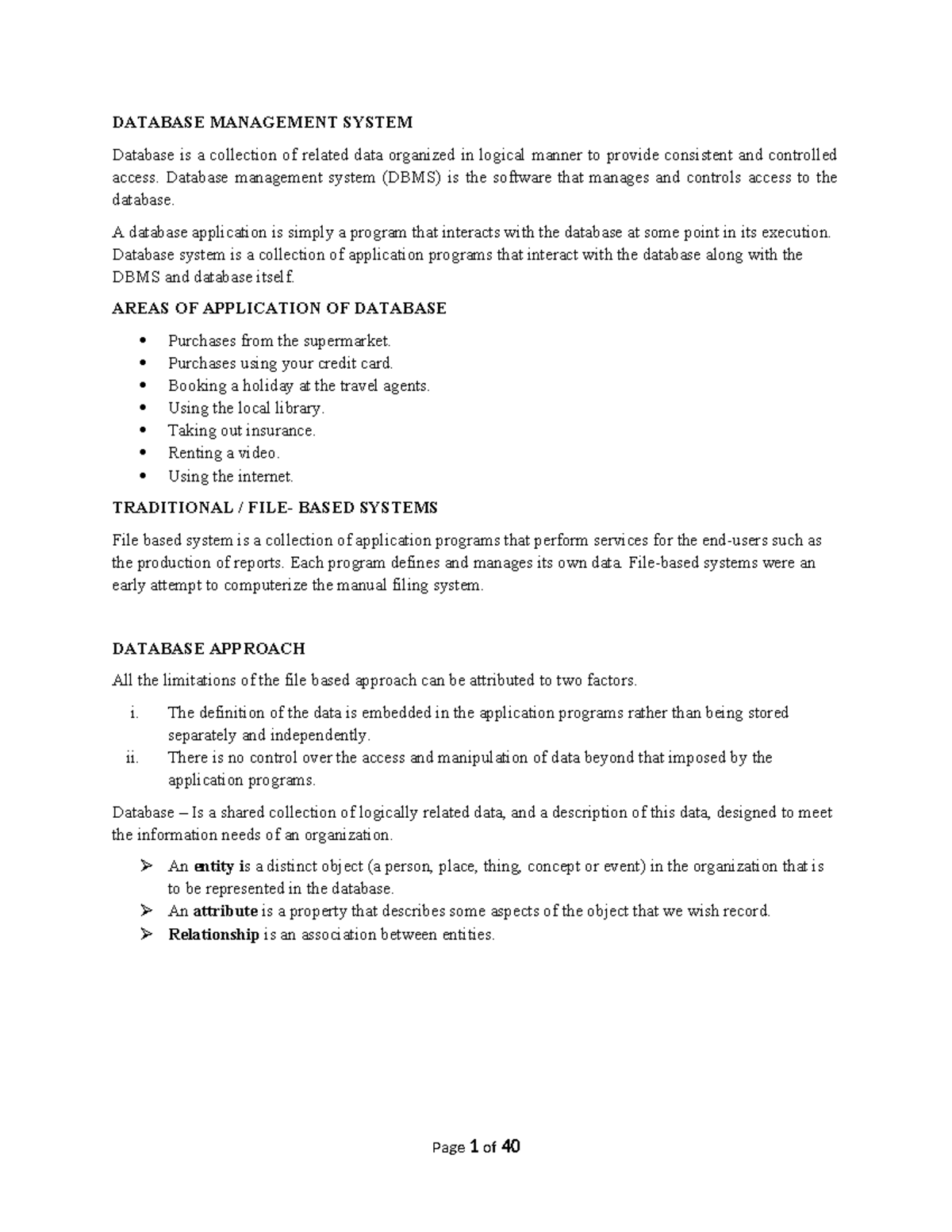 DBMS notes - Summary Information Communication Technology - DATABASE ...