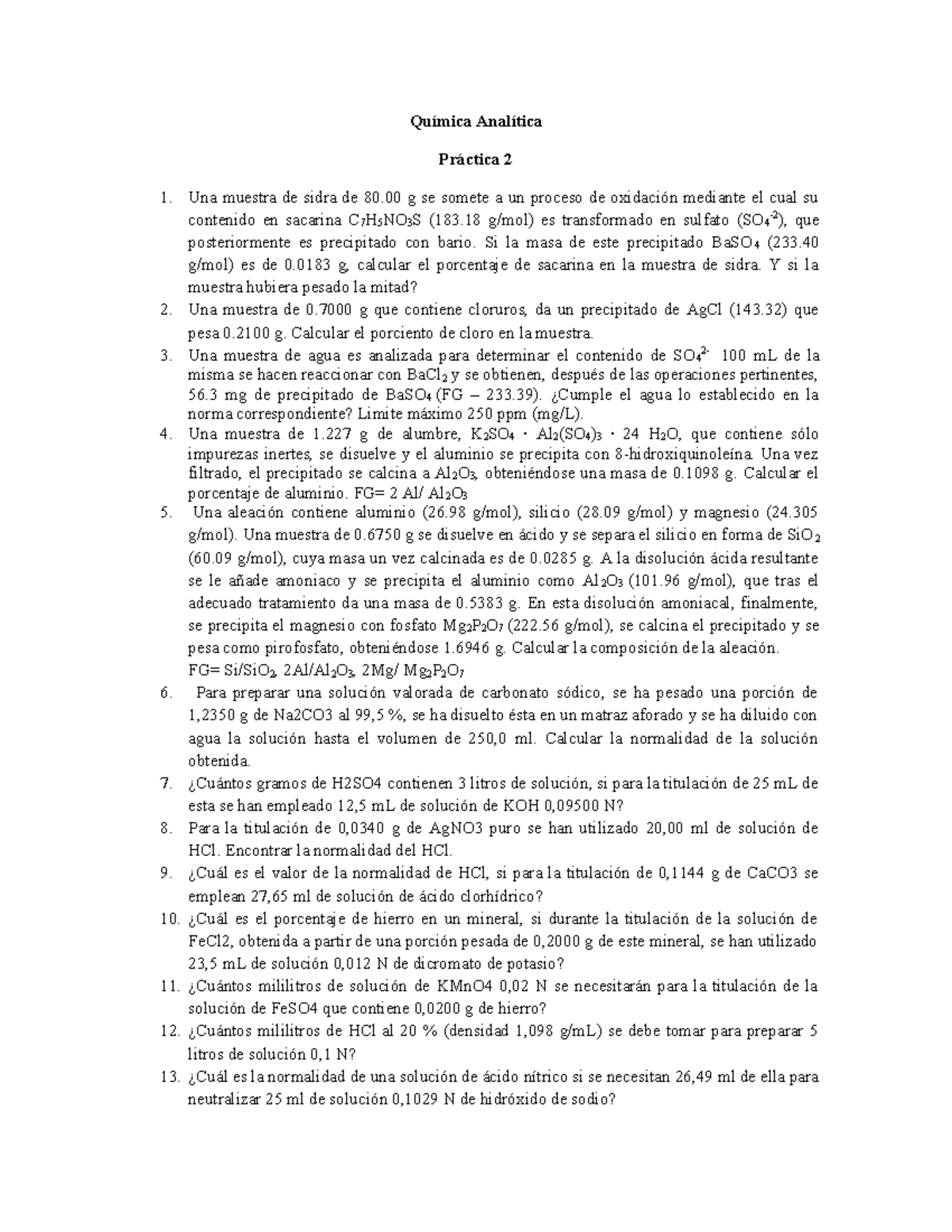 Practica 2 - pijii - Química Analítica Práctica 2 Una muestra de sidra ...