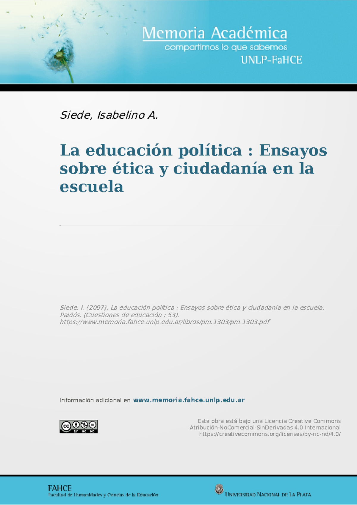 Siede la educacion polit paidos - Siede, Isabelino A. La educación ...