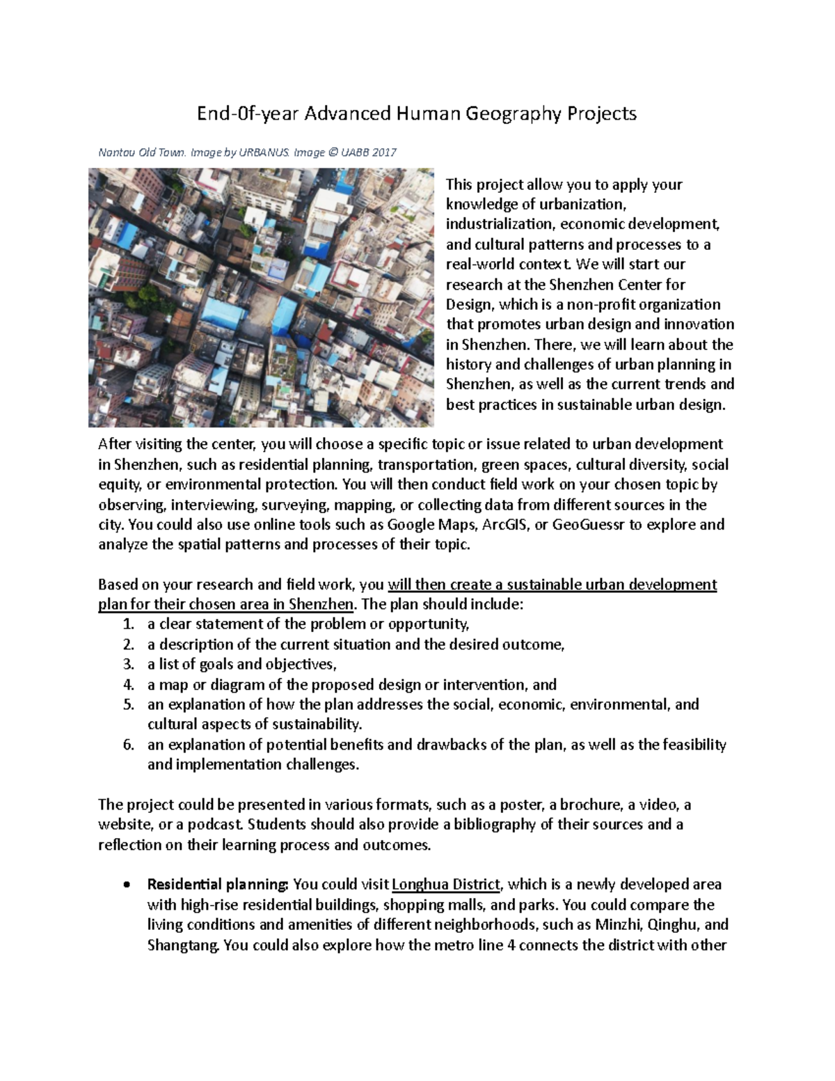 AP Human geography end-of-year project - End-0f-year Advanced Human ...