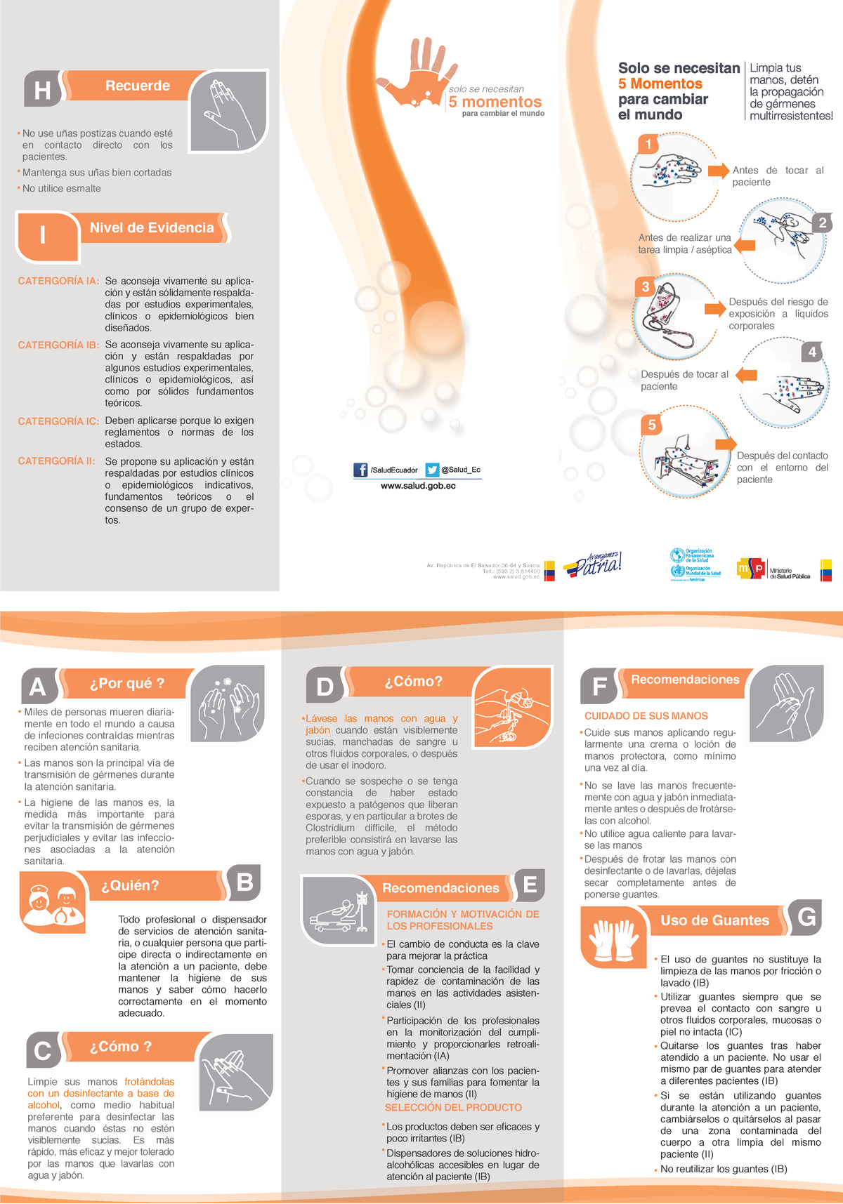 Herramienta. Folleto sobre la higiene de manos por qué, cómo y cuándo - No use uñas postizas ...