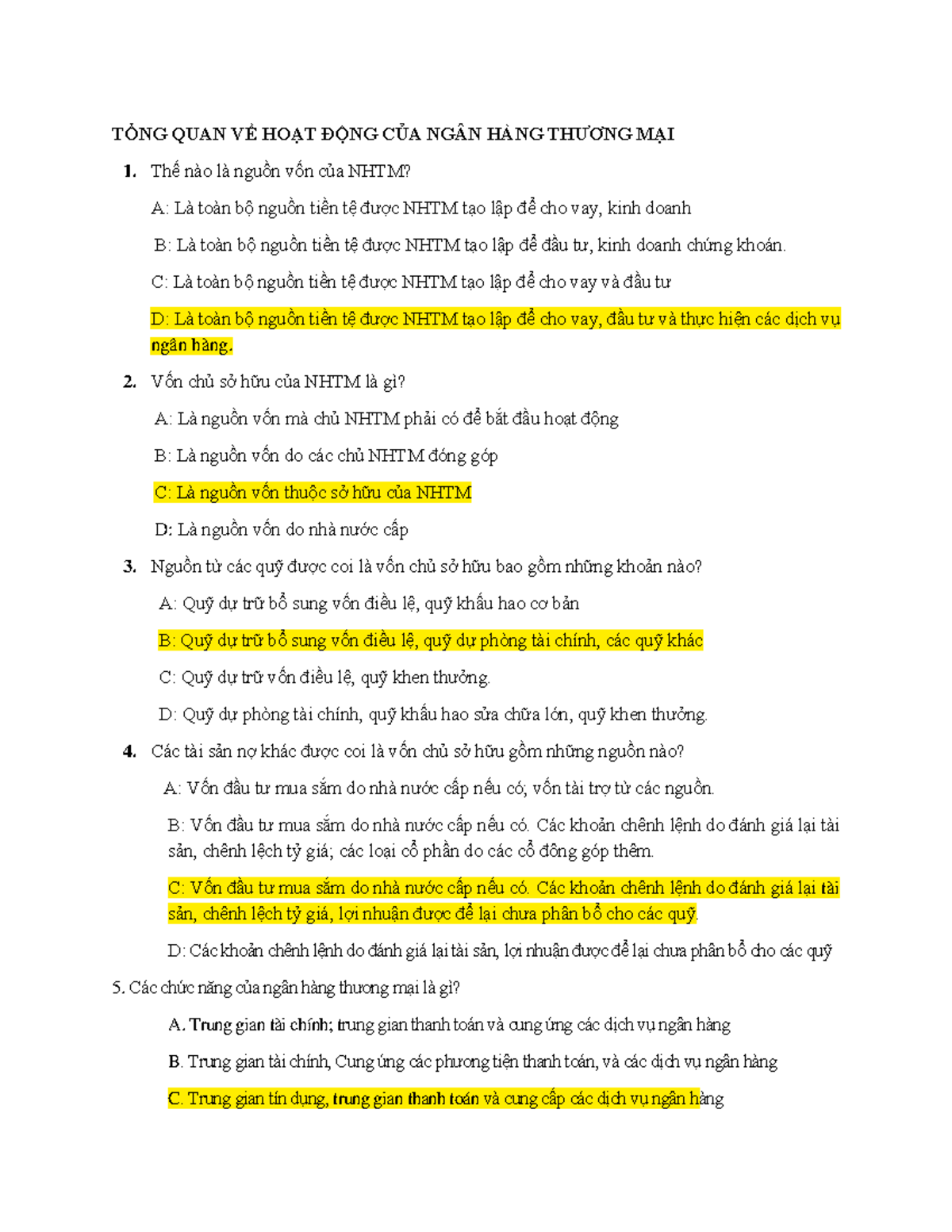 NHTM-1-3 - Nghiệp Vụ NHTM - TỔNG QUAN VỀ HOẠT ĐỘNG CỦA NGÂN HÀNG THƯƠNG ...