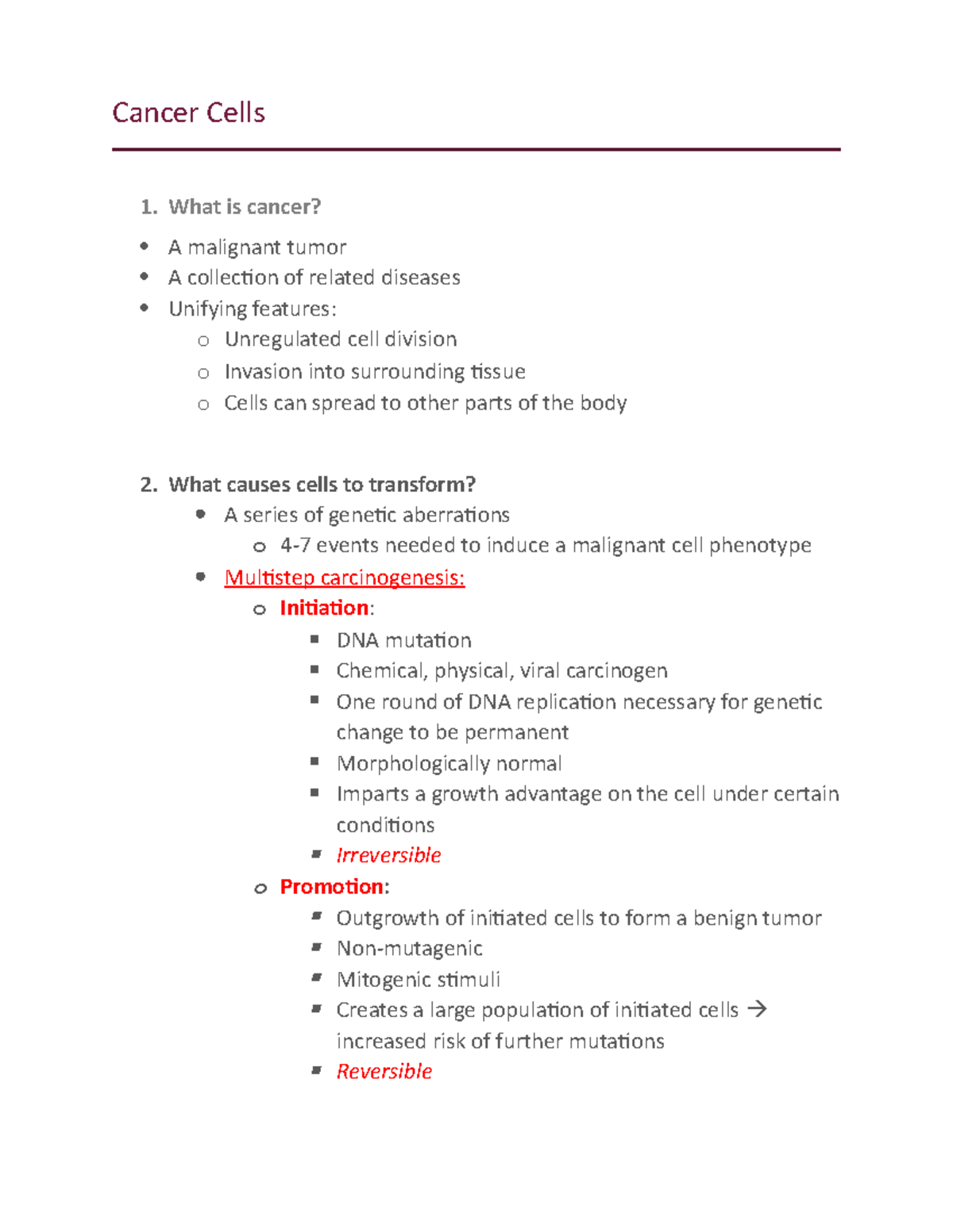 Cancer Cells - Cancer Cells What is cancer? A malignant tumor A ...