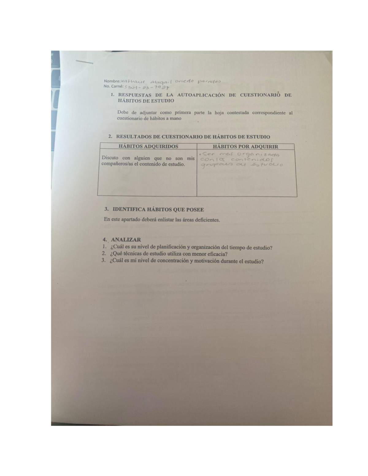 Habitos de estudio - Interpretación de resultados N pasee buenos ...