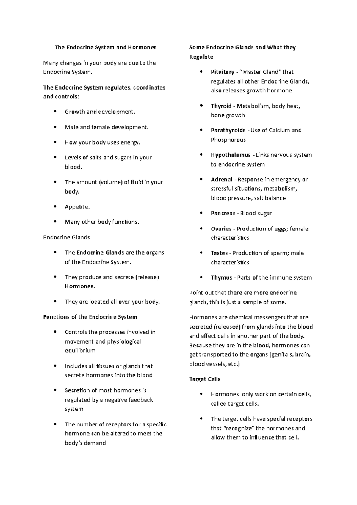 The Endocrine System and Hormones - The Endocrine System regulates ...