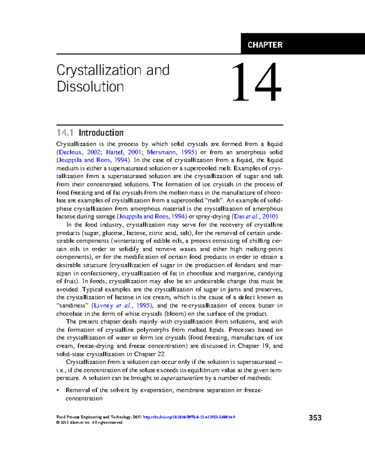 Cristalizacion en alimentos - CHAPTER 14 Crystallization and ...
