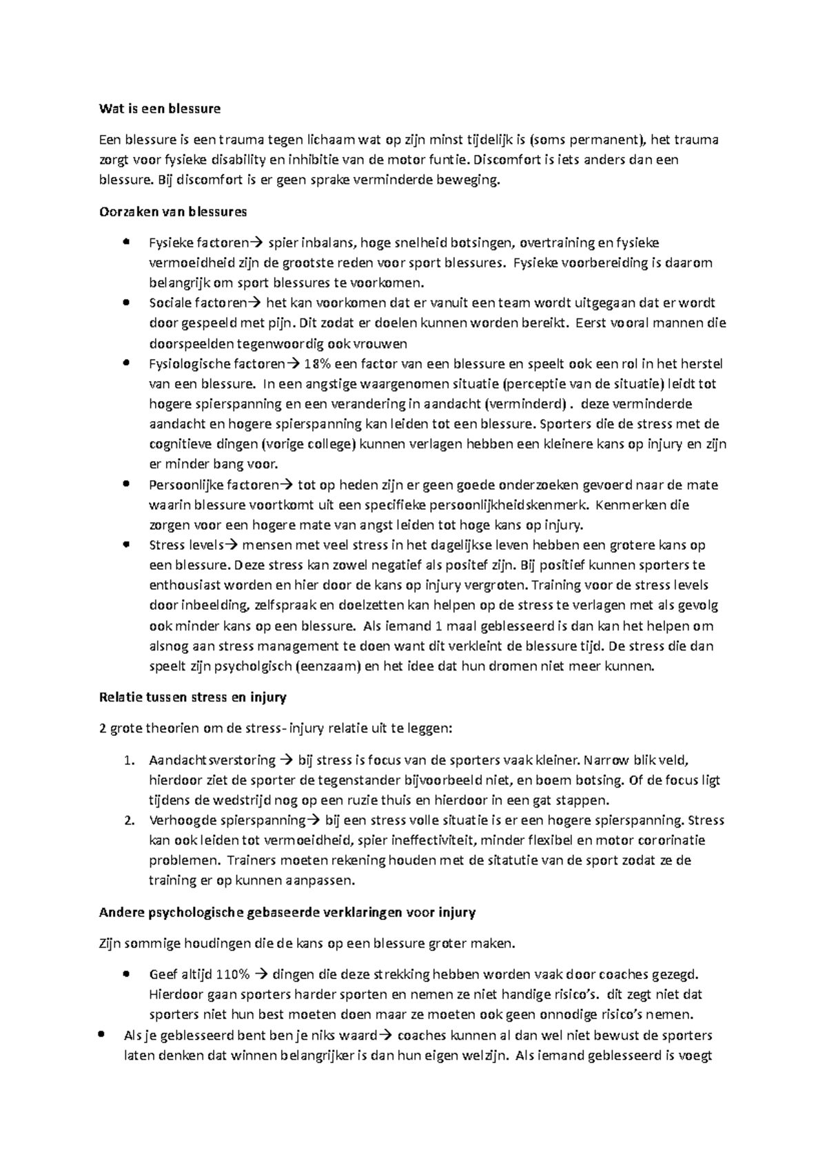 Blessures en burnout - Wat is een blessure Een blessure is een trauma ...