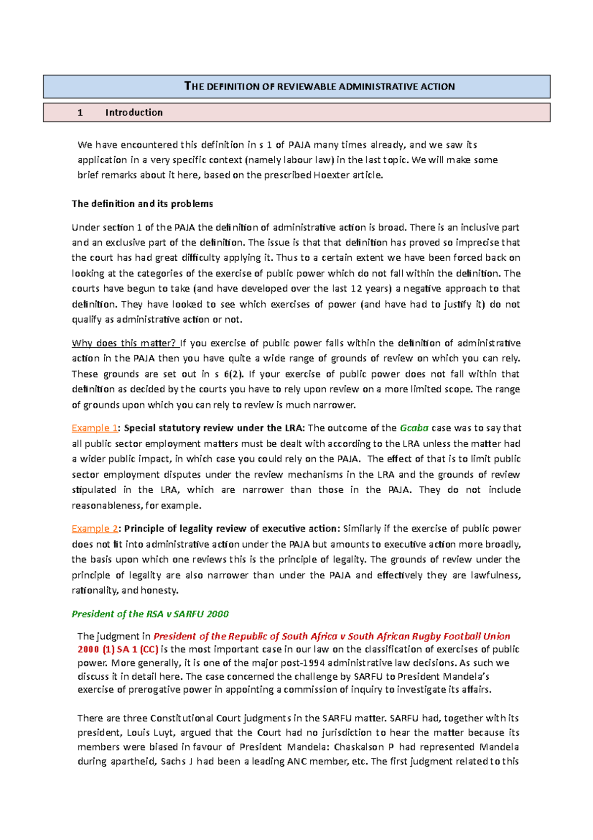 11 THE Definition OF Reviewable Administrative Action - THE DEFINITION ...