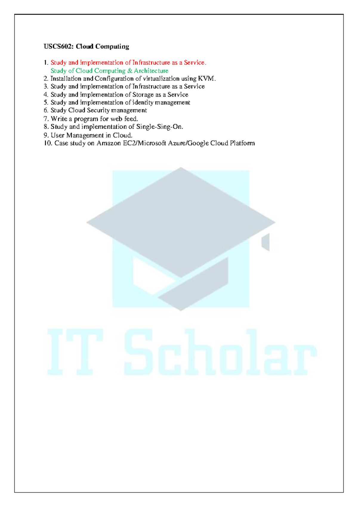 CC Journal(itscholar.codegency - USCS602: Cloud Computing Study and implementation of ...