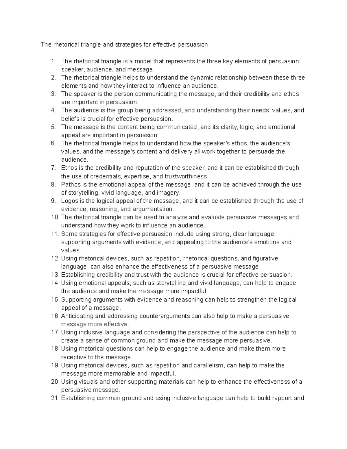 The rhetorical triangle and strategies for effective persuasion - The ...