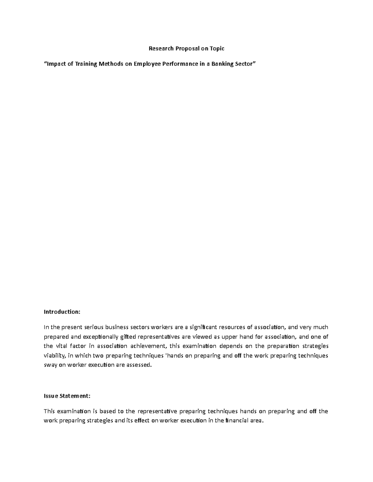 Training notes on how training effect employee - Research Proposal on ...