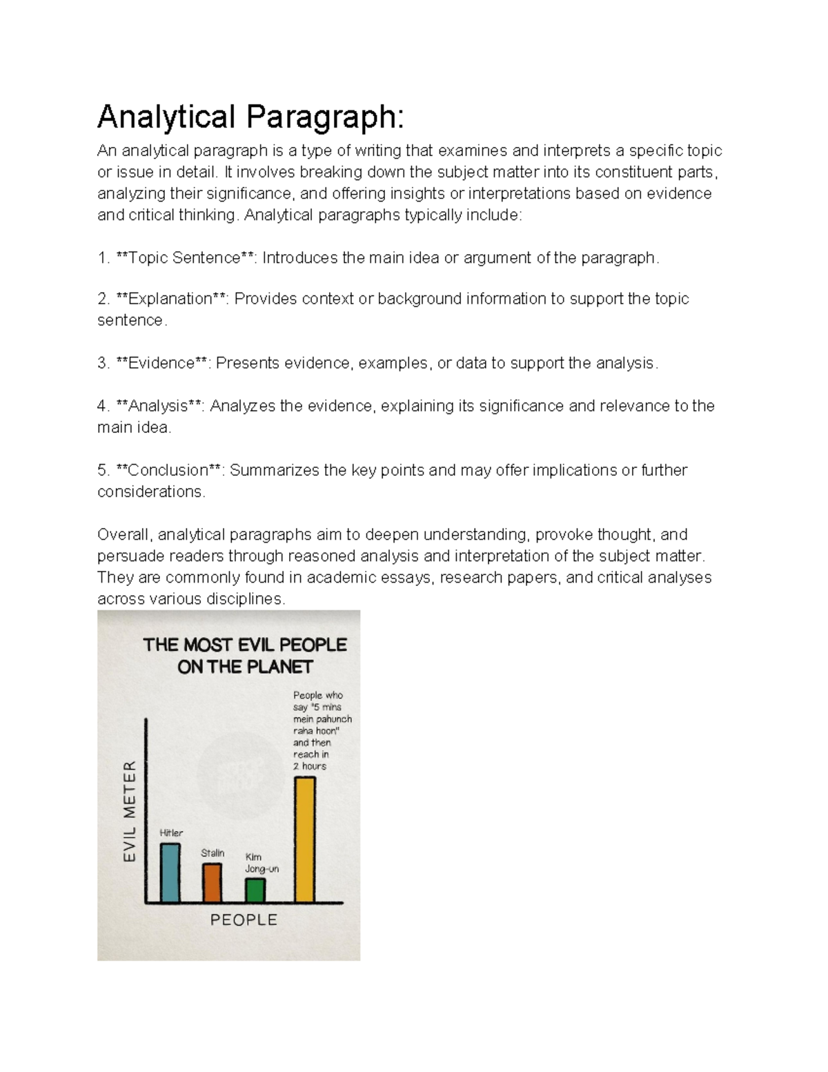 Analytical Paragraph and Report writing -1 - Analytical Paragraph: An ...