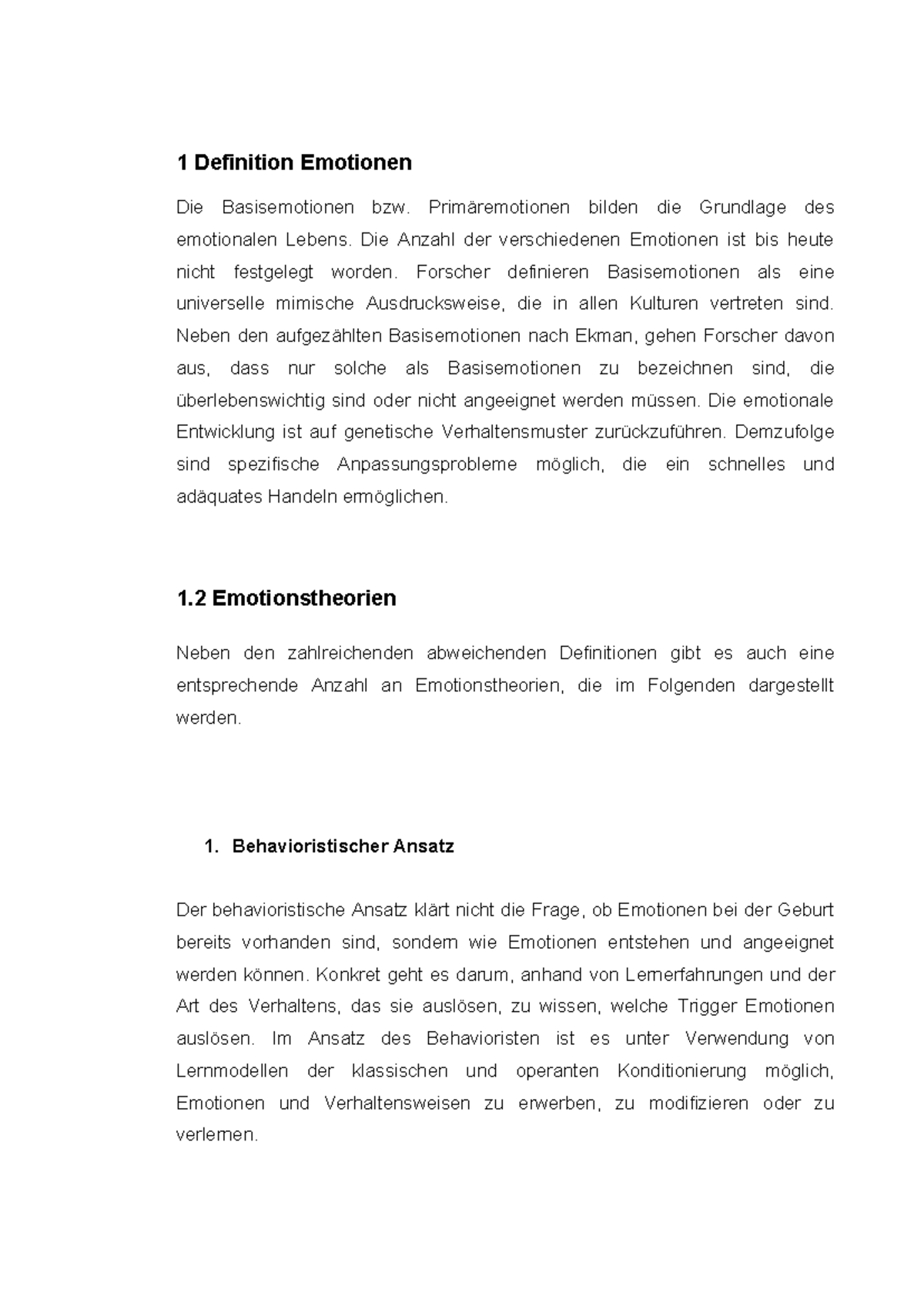 Nicole-Behr - Pflichtaufgabe Psychologie - 1 Definition Emotionen Die ...