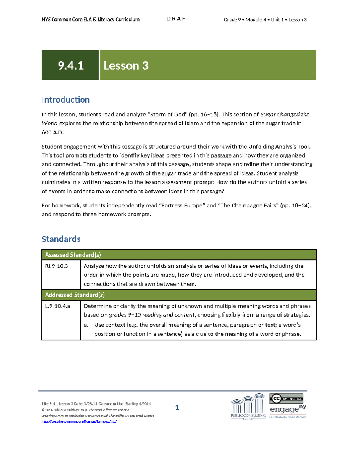 9.4 - fsdf - 9.4 Lesson 3 Introduction In this lesson, students read ...