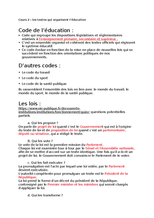 CIE leçon 1 - cours staps - CIE COURS 1 : Présentation de la matière ...