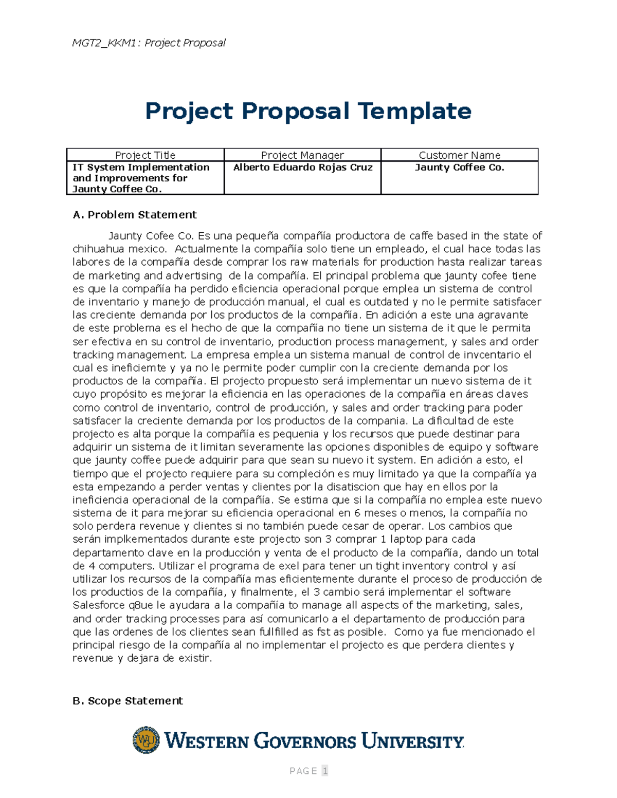 Project Proposal Template - MGT2_KKM1: Project Proposal Project ...