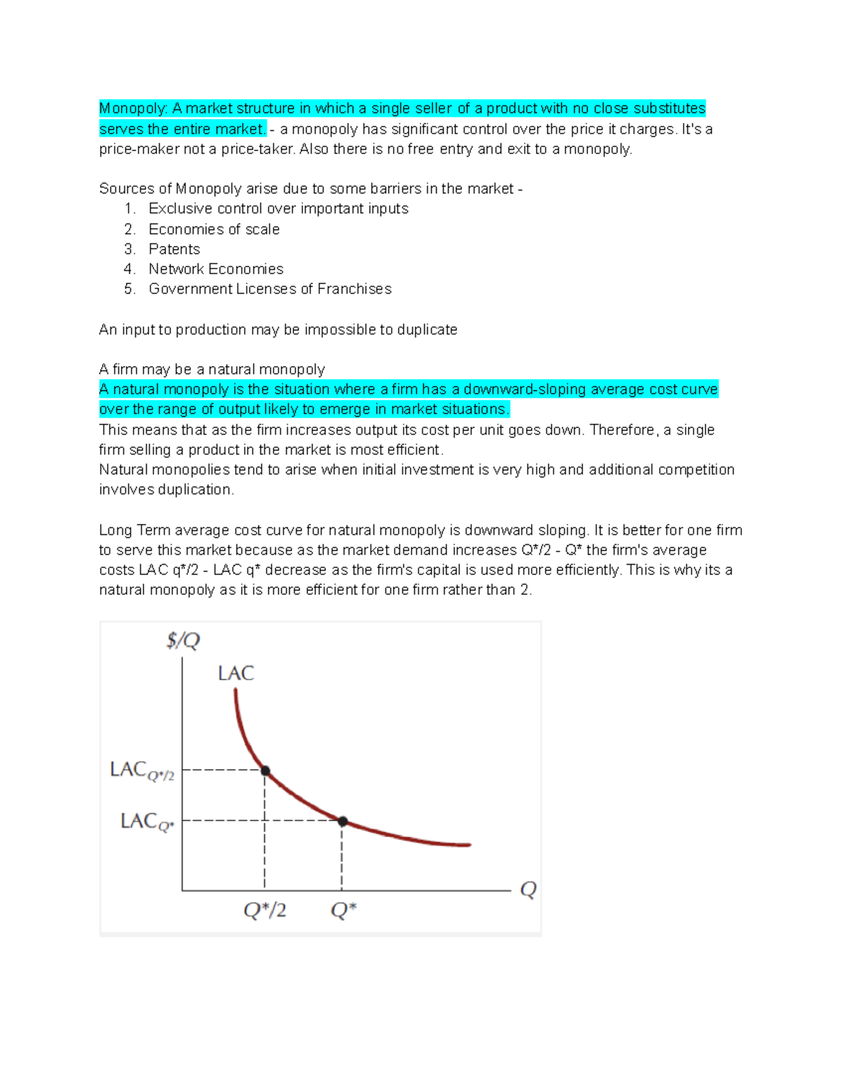 ECON152 Topic 3 Notes - Monopoly: A market structure in which a single ...