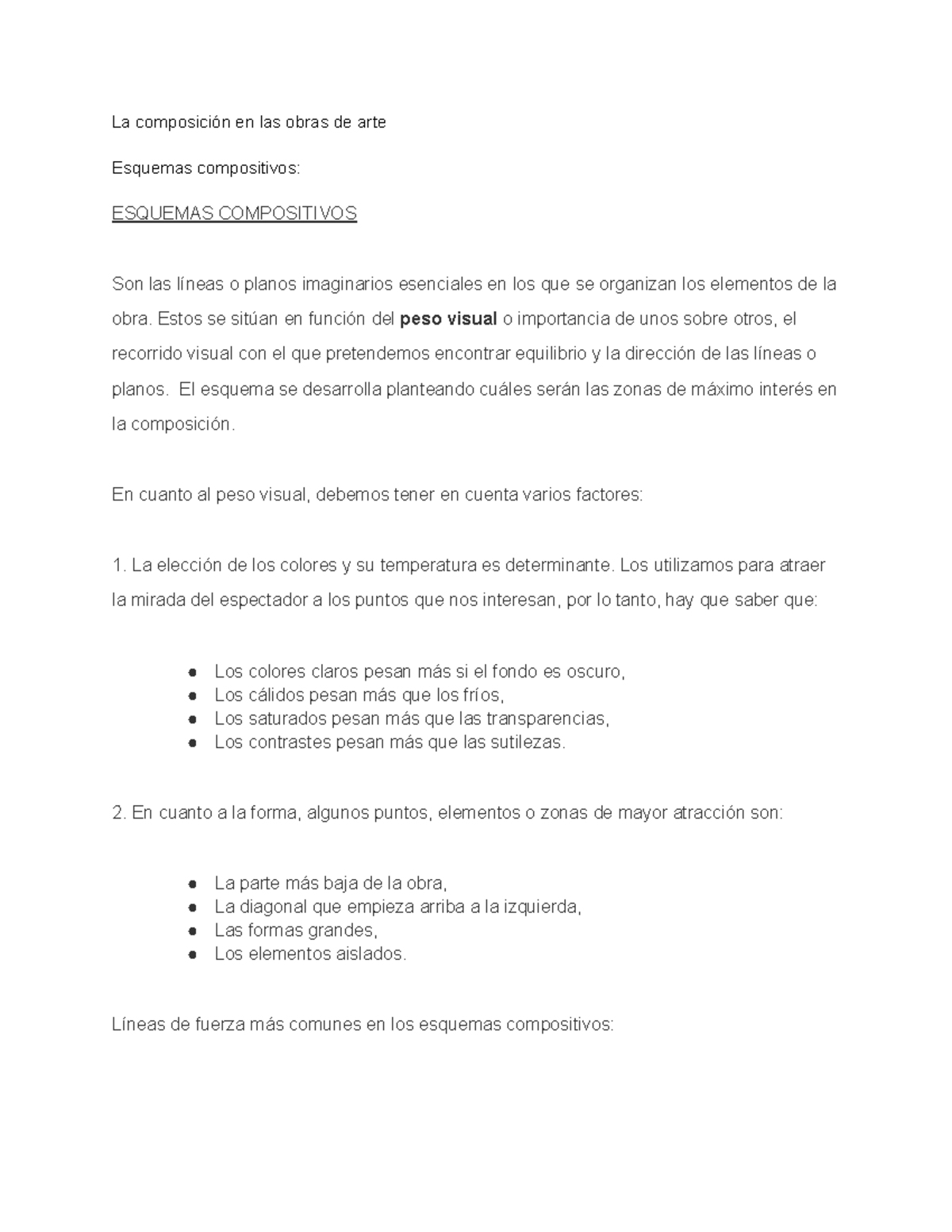 La composición en las obras de arte - La composición en las obras de ...