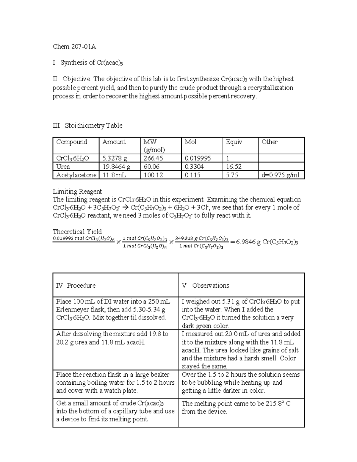 CHEM 207 Cr(acac) Lab report - Deprecated API usage: The SVG back-end ...