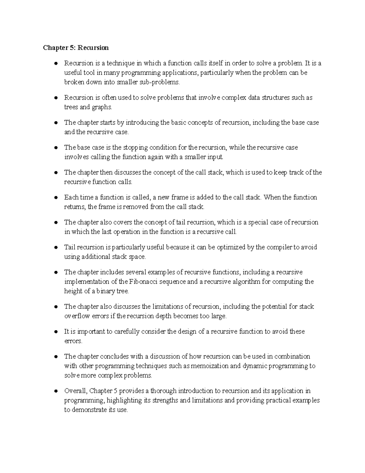 CS 173 Chapter 5 - Notes for CS 173 Ch 5 - Chapter 5: Recursion ...