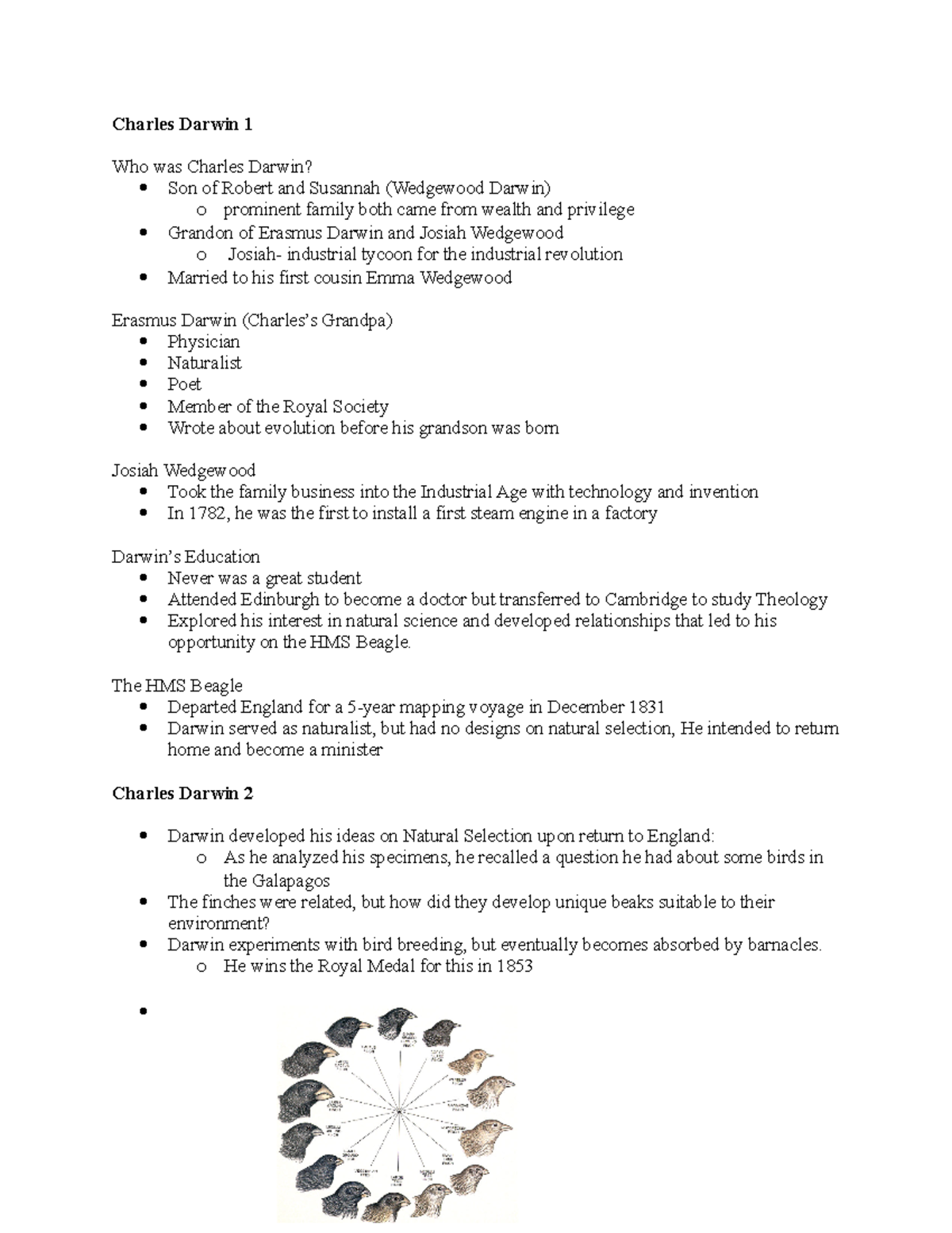 Charles Darwin notes - n/a - Charles Darwin 1 Who was Charles Darwin ...