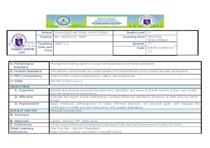 Thesis MAED - Dr. Gloria D. Lacson Foundation Colleges, Inc. Castellano ...