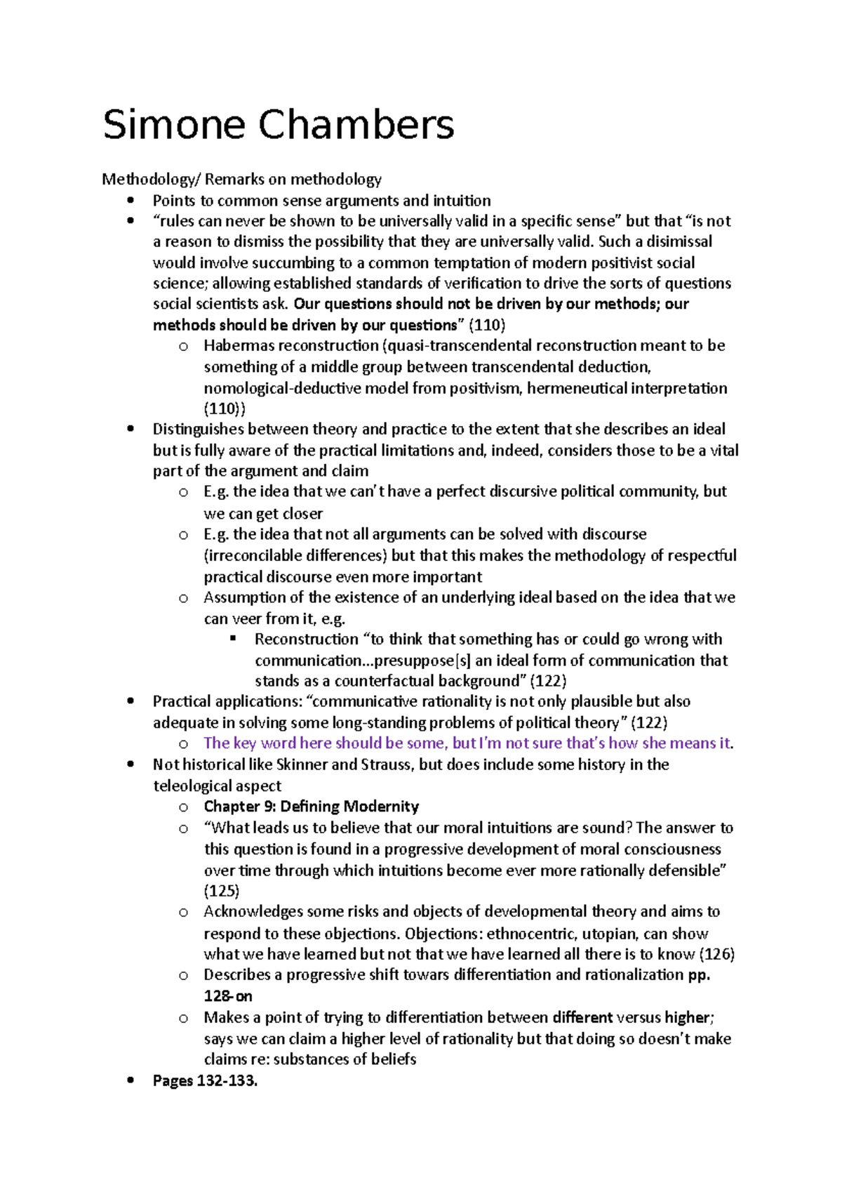 Chambers 1996 - Reading notes and lecture notes. This is a combination ...