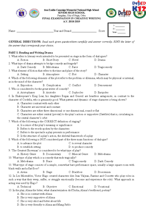 Diagnostic in PR1 and Research project - RESEARCH 1 SUMMATIVE TEST ...