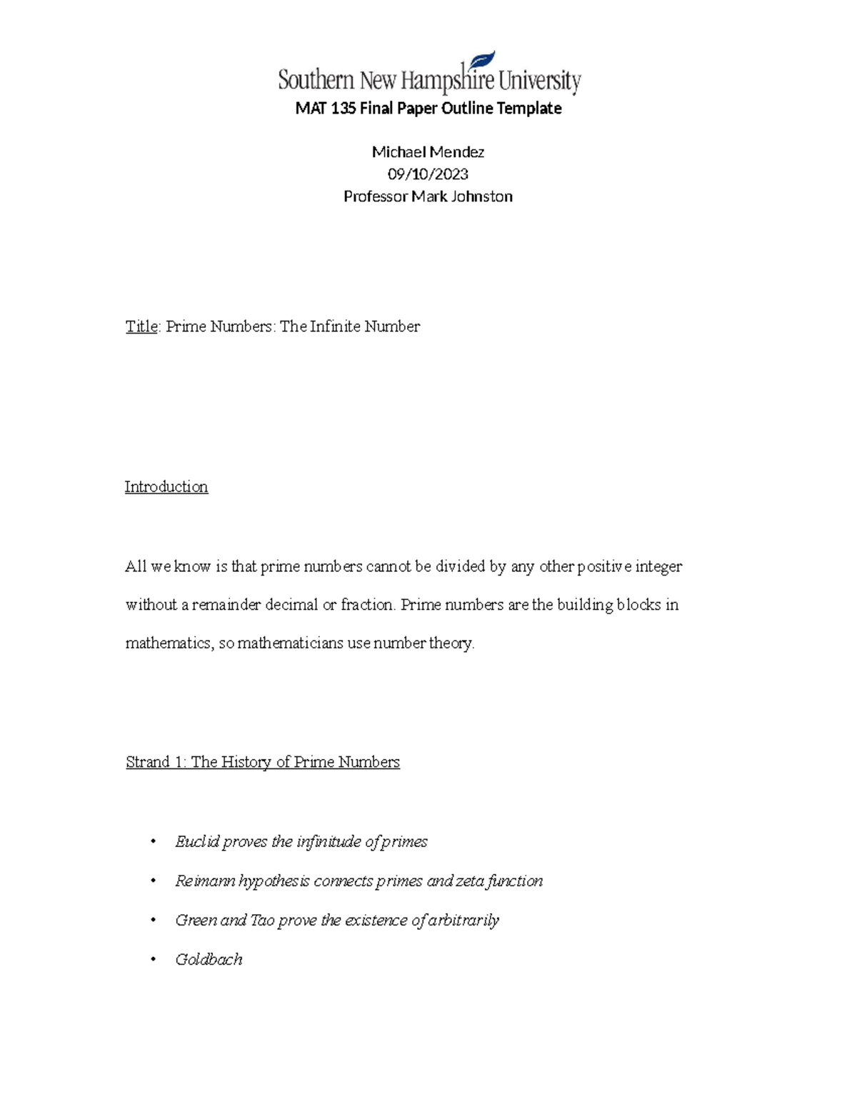 MAT 135 Final Paper Outline Template complete - MAT 135 Final Paper ...