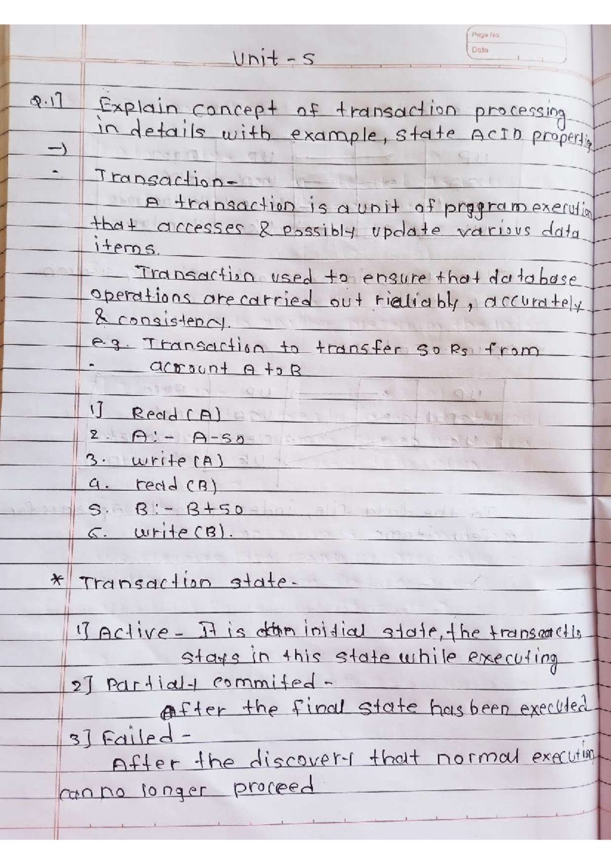 Unit 5 DBMS - nice - Database management system - Studocu