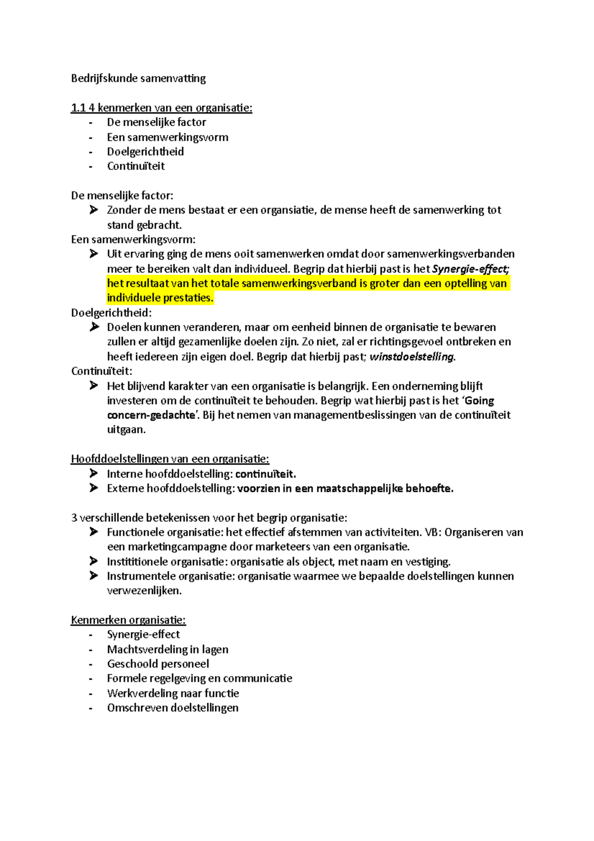 Bedrijfskunde samenvatting - Een samenwerkingsvorm: Uit ervaring ging ...