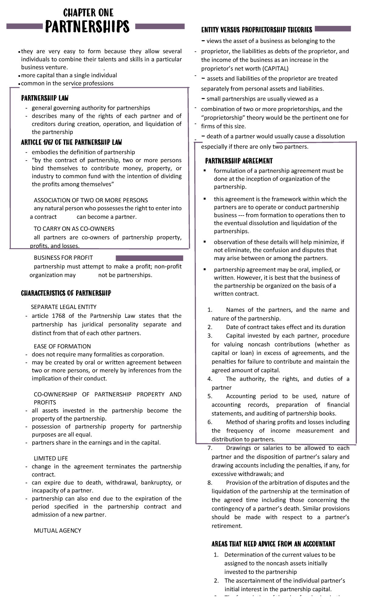 Chapter 1 Basic Considerations and Formation of Partnerships - partnerships they are very easy ...