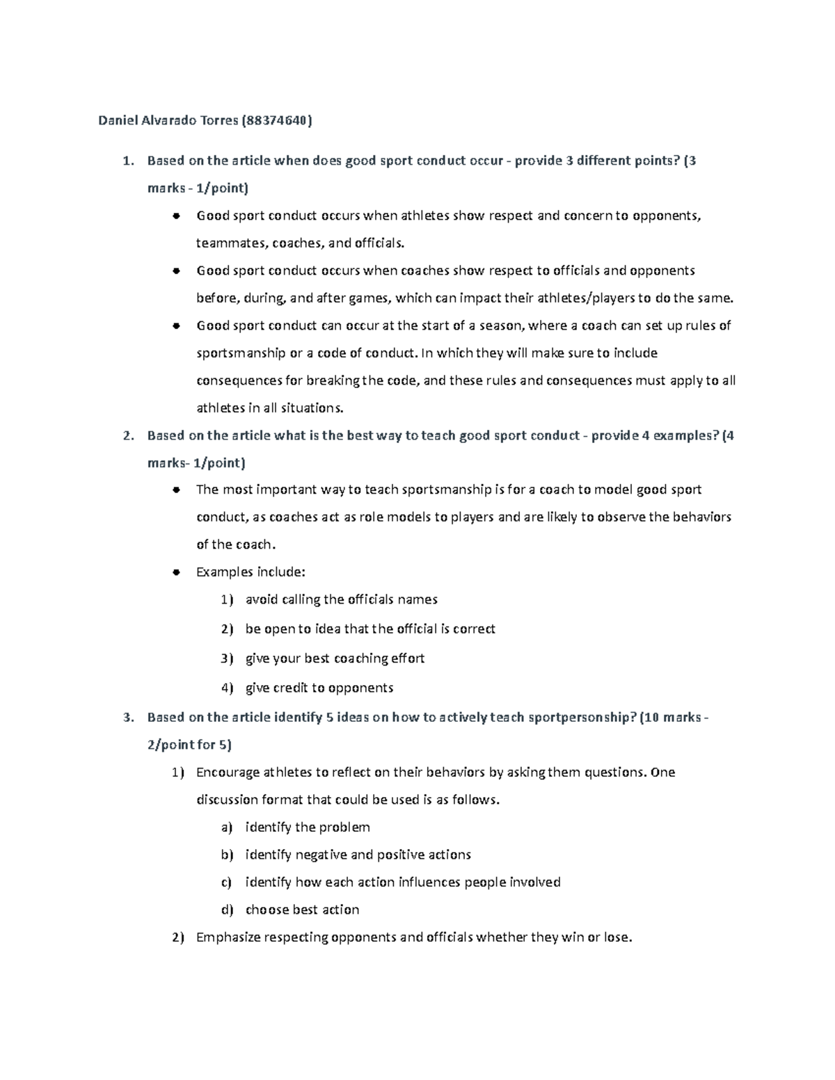 #13. Encouraging Good Sport Conduct in Athletes - Daniel Alvarado ...