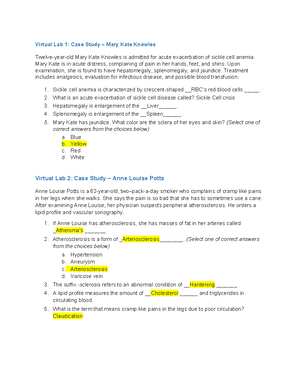 AHP106 Wk2 Virtual Lab - Virtual Lab: spare TIRE Instructions: To ...