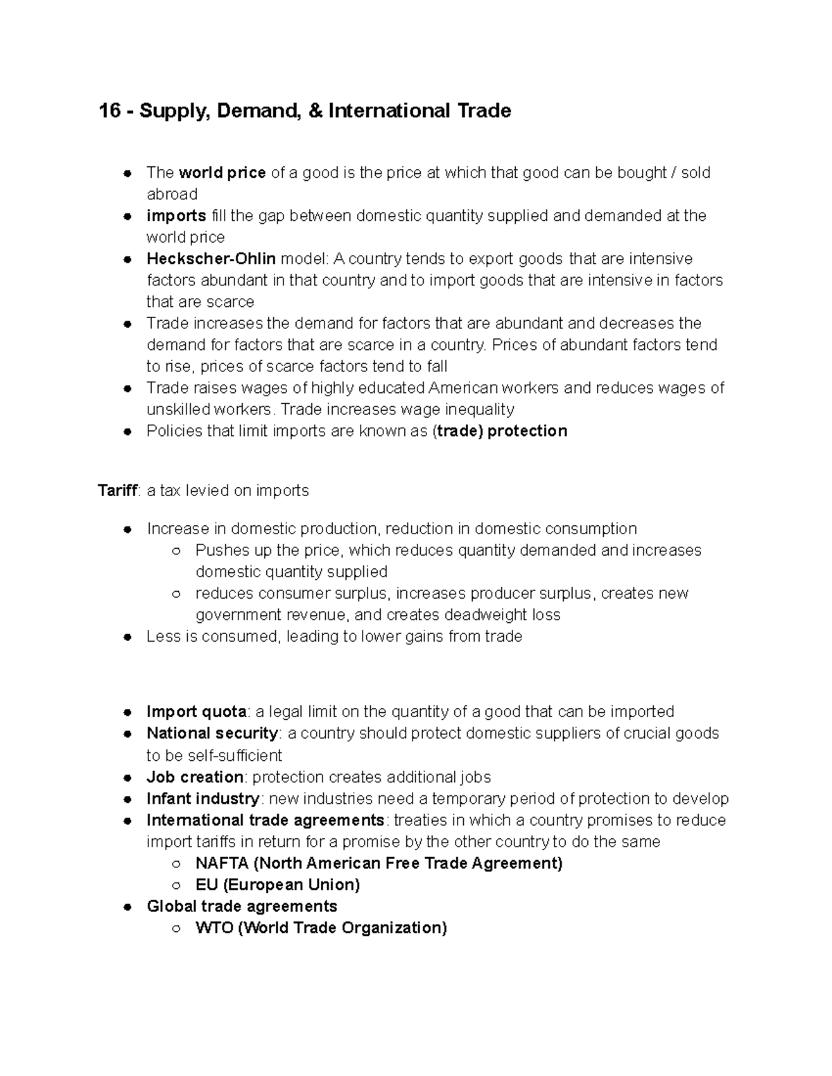 11 - Supply, Demand, & International Trade - Module 16 notes - ECON101 ...
