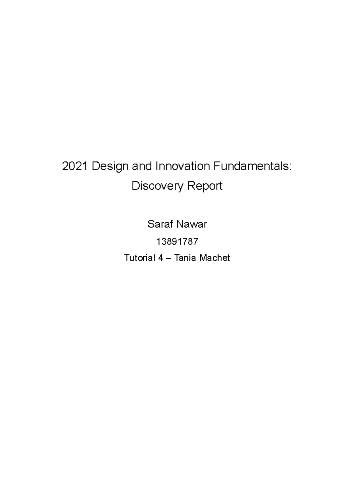Discovery Report - received 5/5 - 2021 Design and Innovation ...