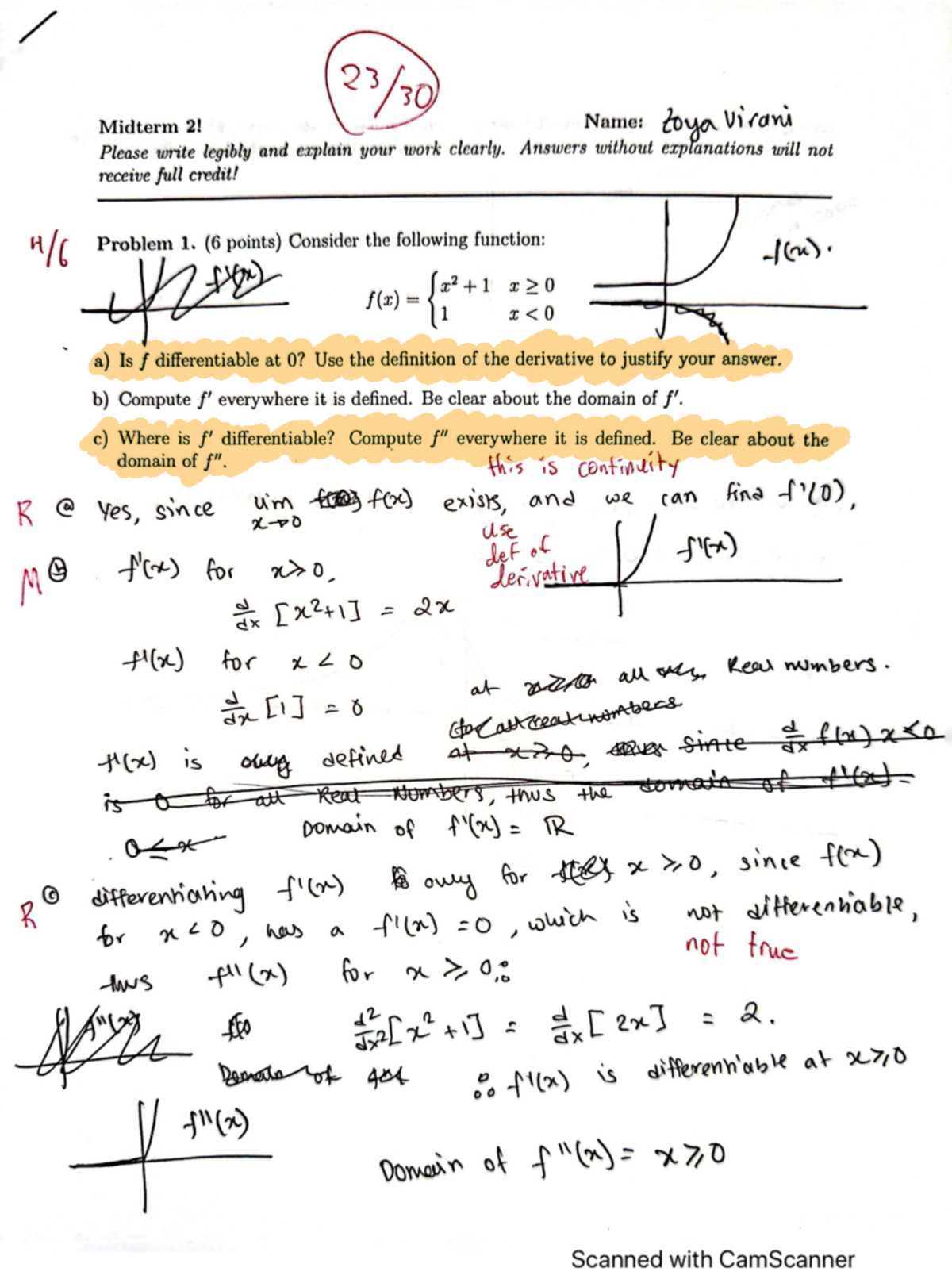 Math N1A Midterm 2 - MATH 1A - Studocu