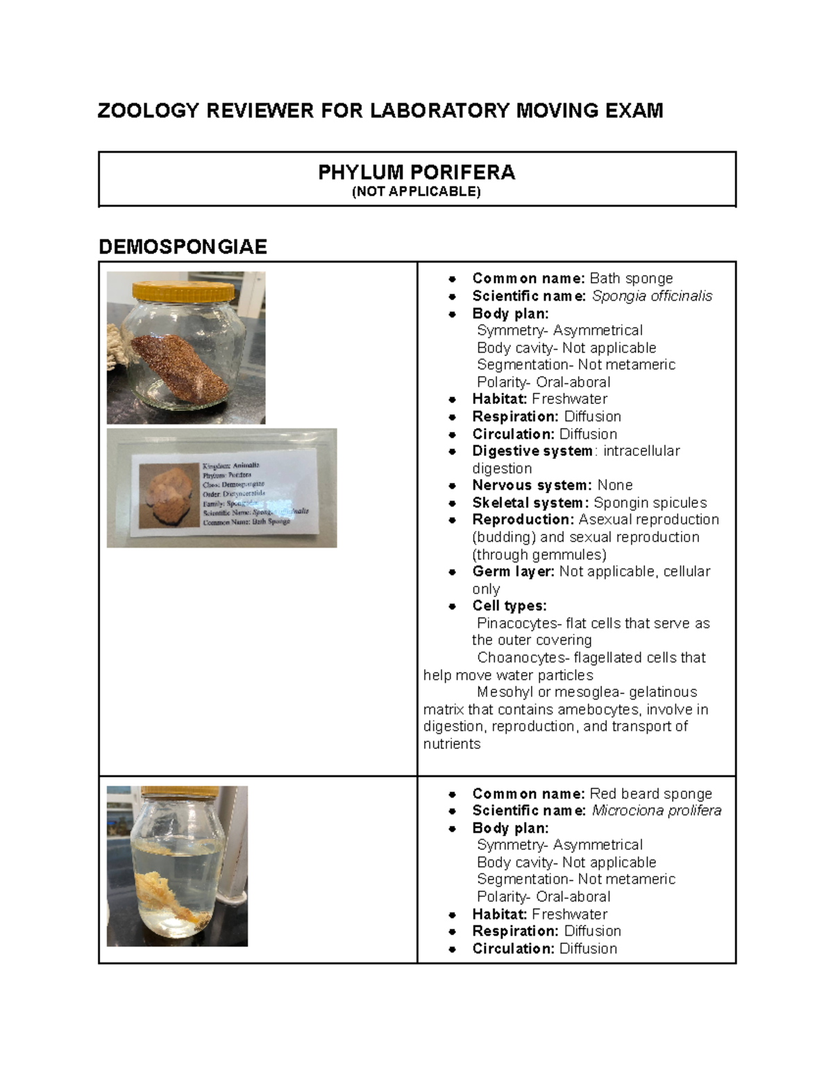Zoology Reviewer FOR Laboratory Moving EXAM - ZOOLOGY REVIEWER FOR ...
