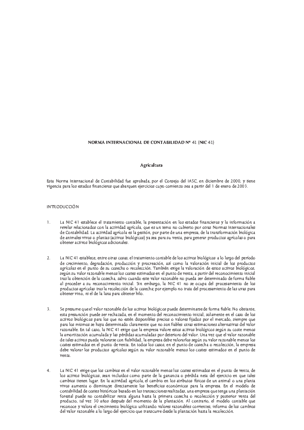NIC41 Agricultura - Hola - NORMA INTERNACIONAL DE CONTABILIDAD N o 41 ...