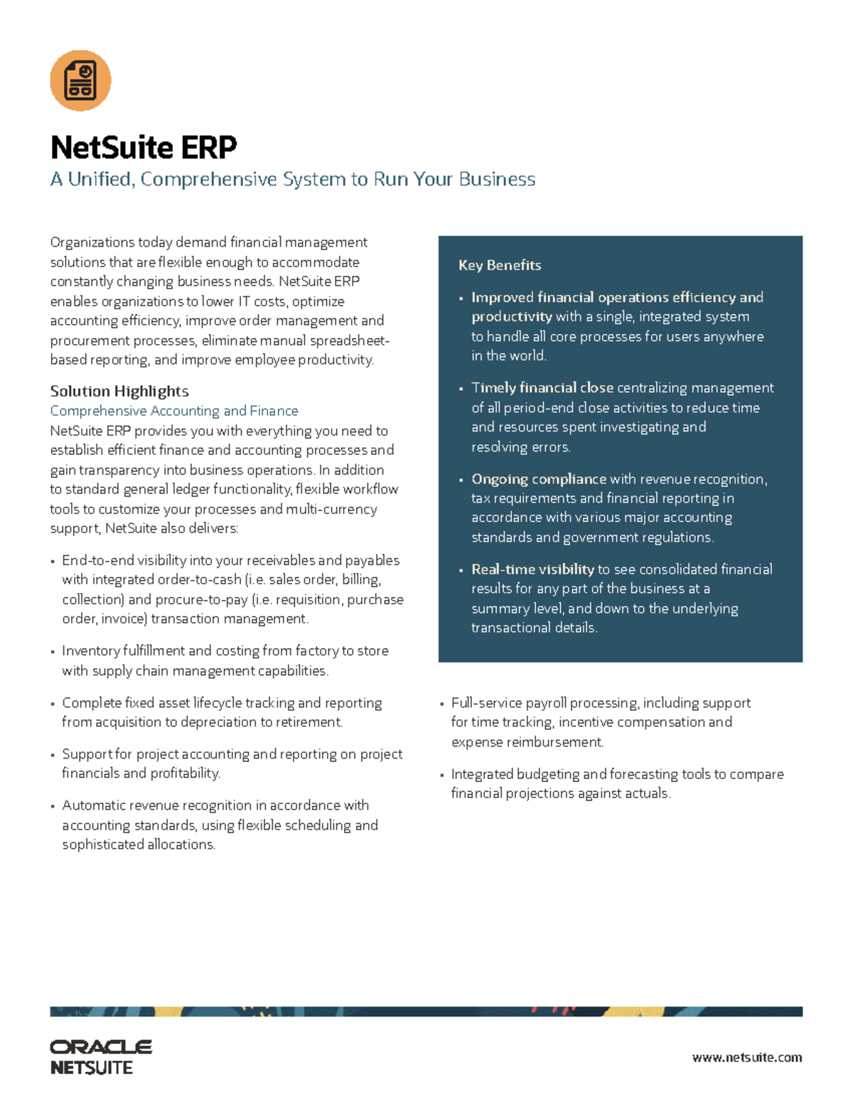 Ds-netsuite-erp - For my study - NetSuite ERP A Unified, Comprehensive ...
