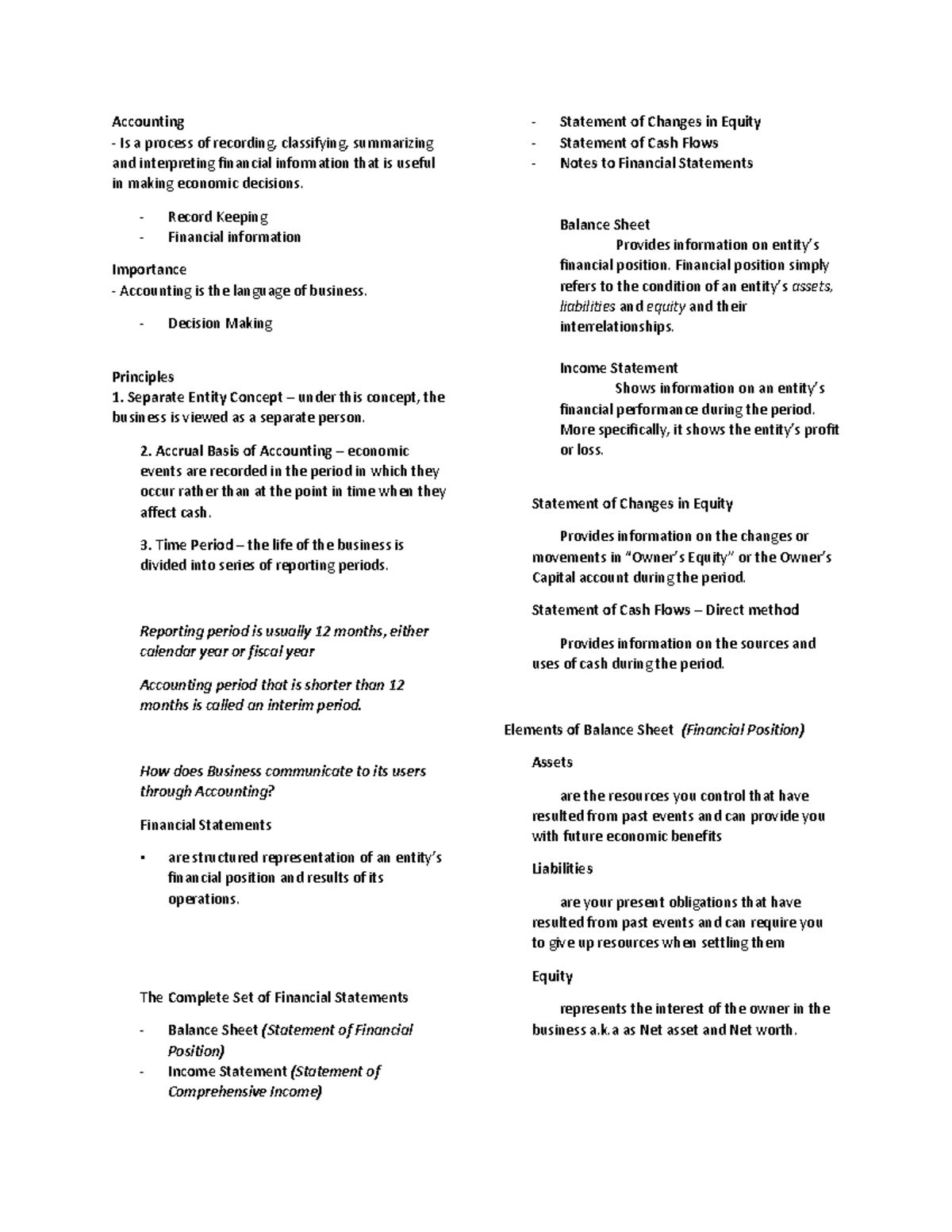 Accounting - N/A - Accounting Is a process of recording, classifying ...