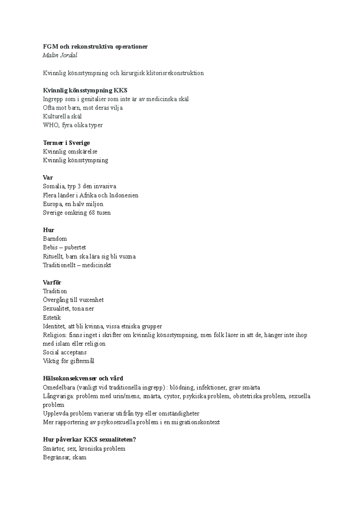 FGM och rekonstruktiva operationer - i skola, vad är bäst för barnet ...