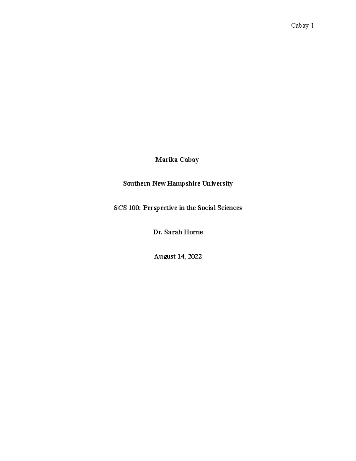 Scs100 model 7 project - Marika Cabay Southern New Hampshire University ...