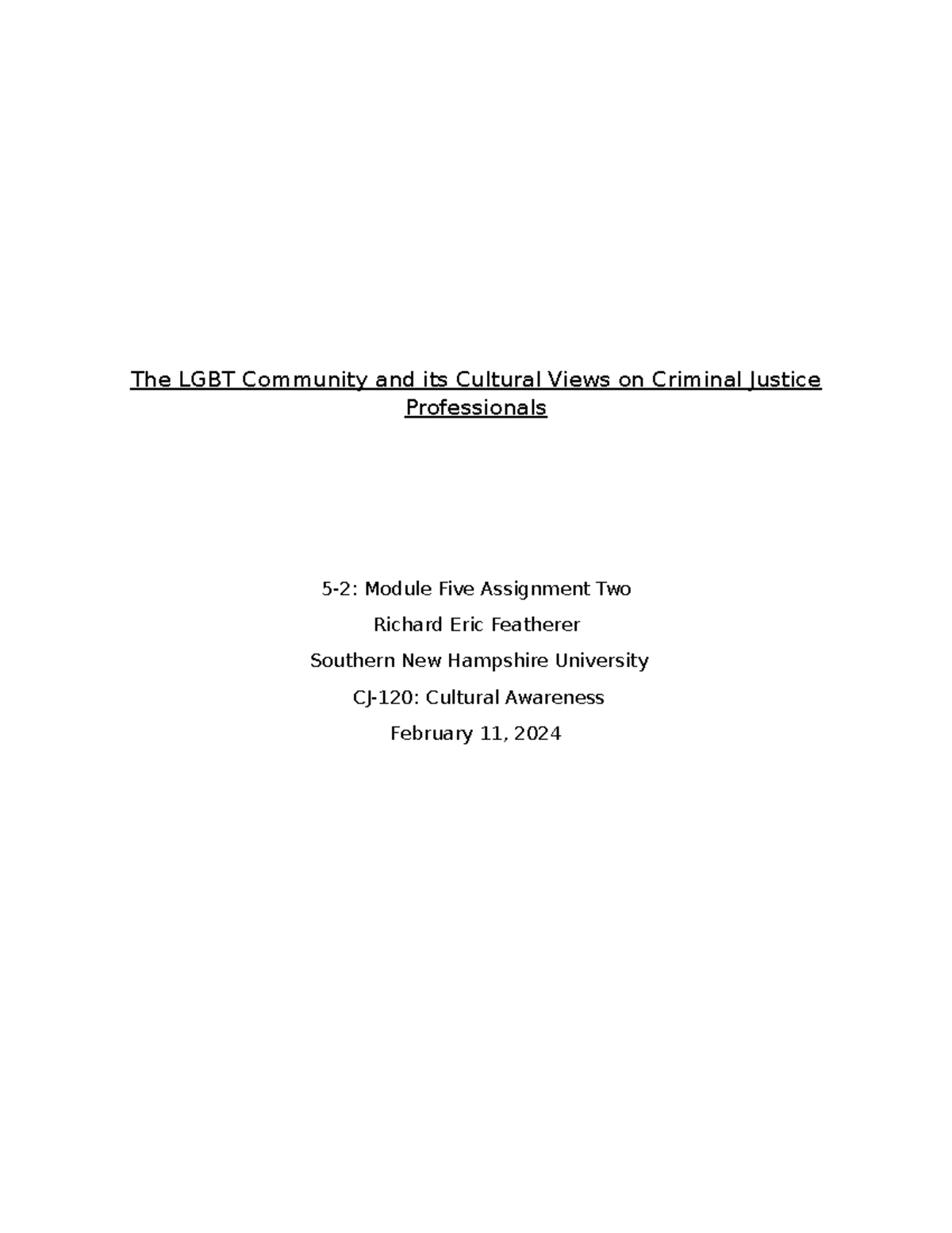 Module 5assignment 2 - Received an A - The LGBT Community and its ...