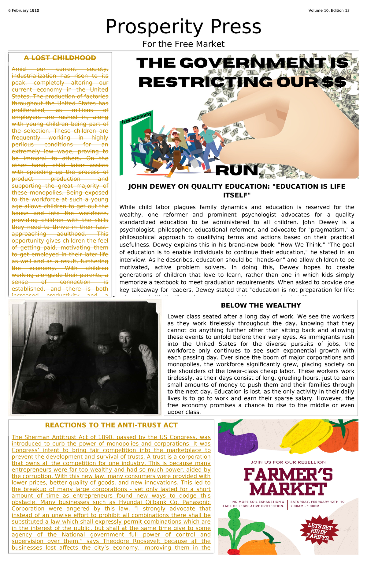 Apush newspaper project - 6 February 1910 Volume 10, Edition 13 ...