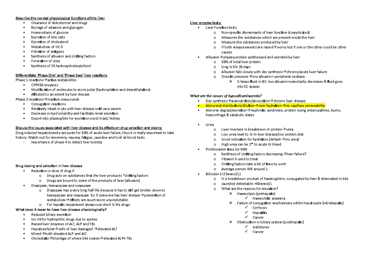 GI And Liver Diseases and Treatment - Describe the normal physiological ...