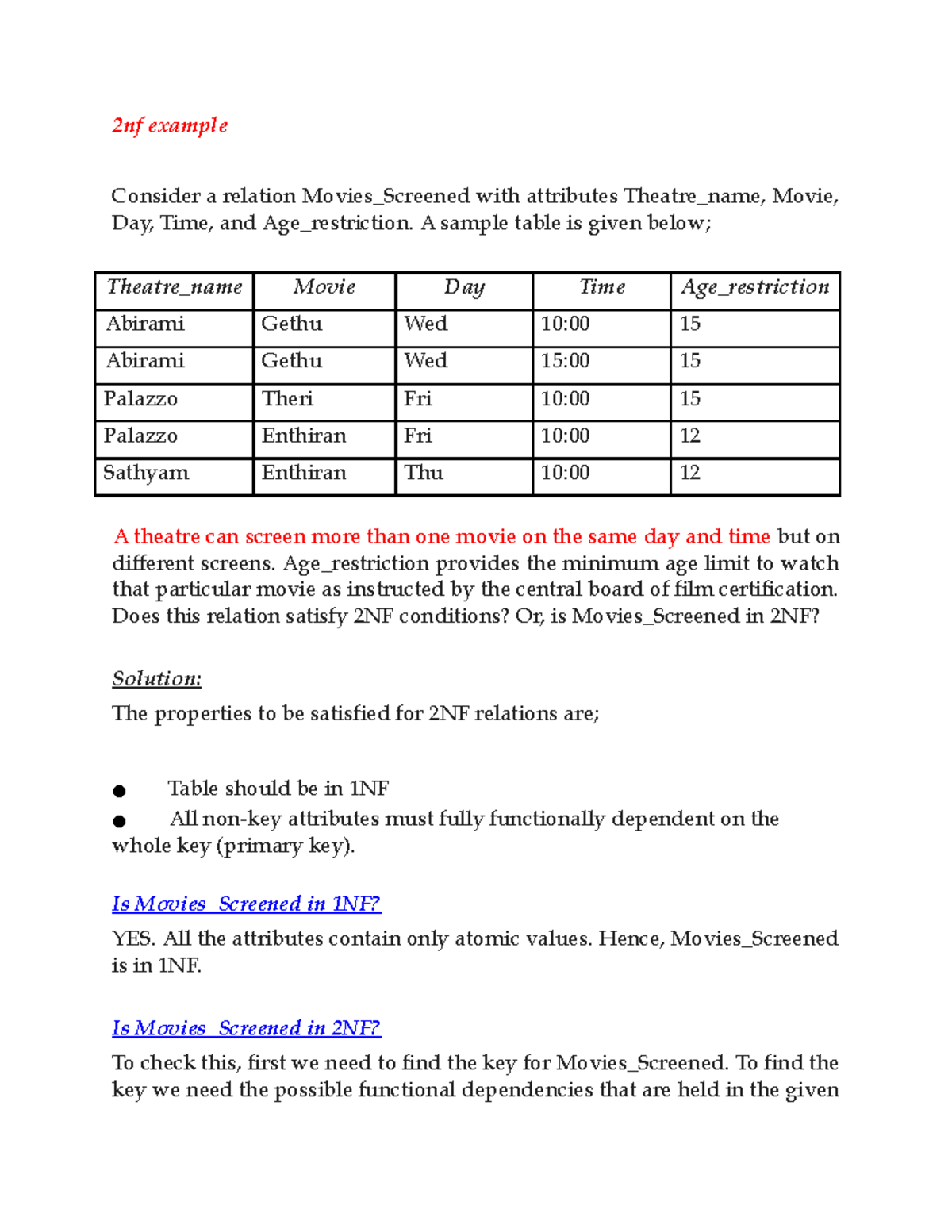 Normalization bcnf example - 2nf example Consider a relation Movies ...