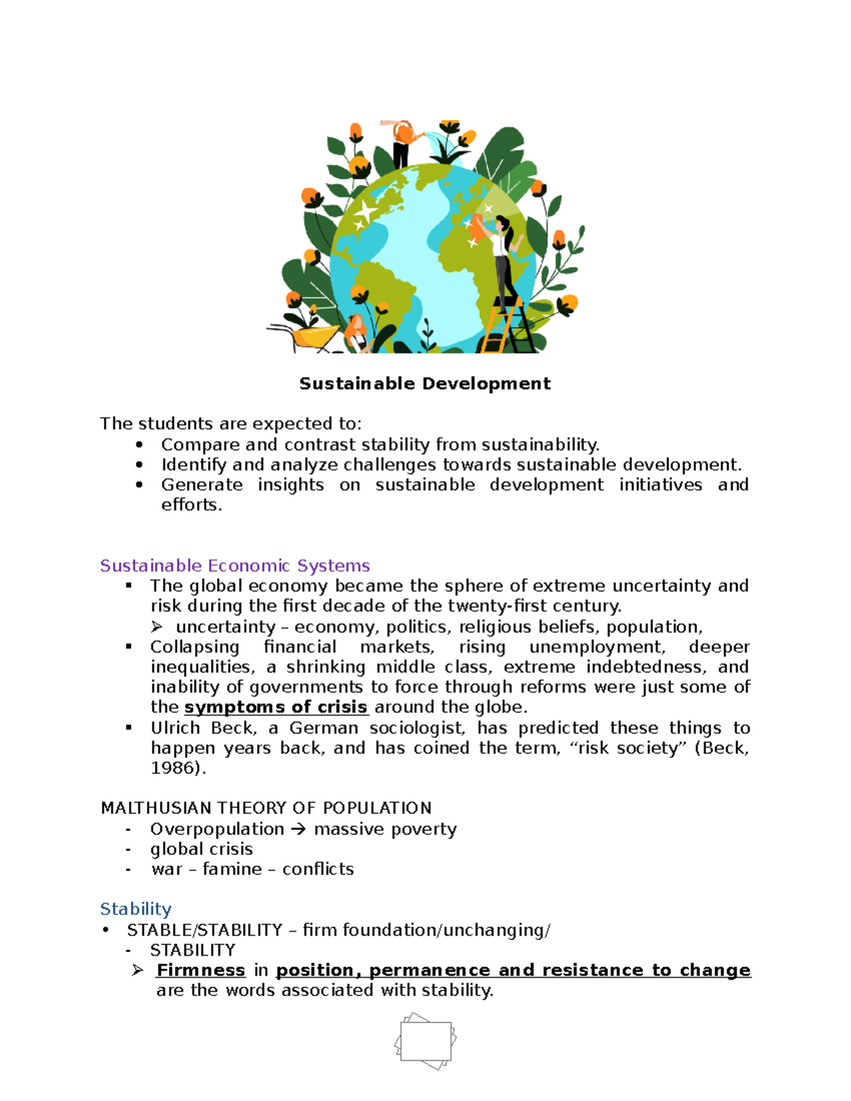 Module 13 - Sustainable Development - Sustainable Development The ...