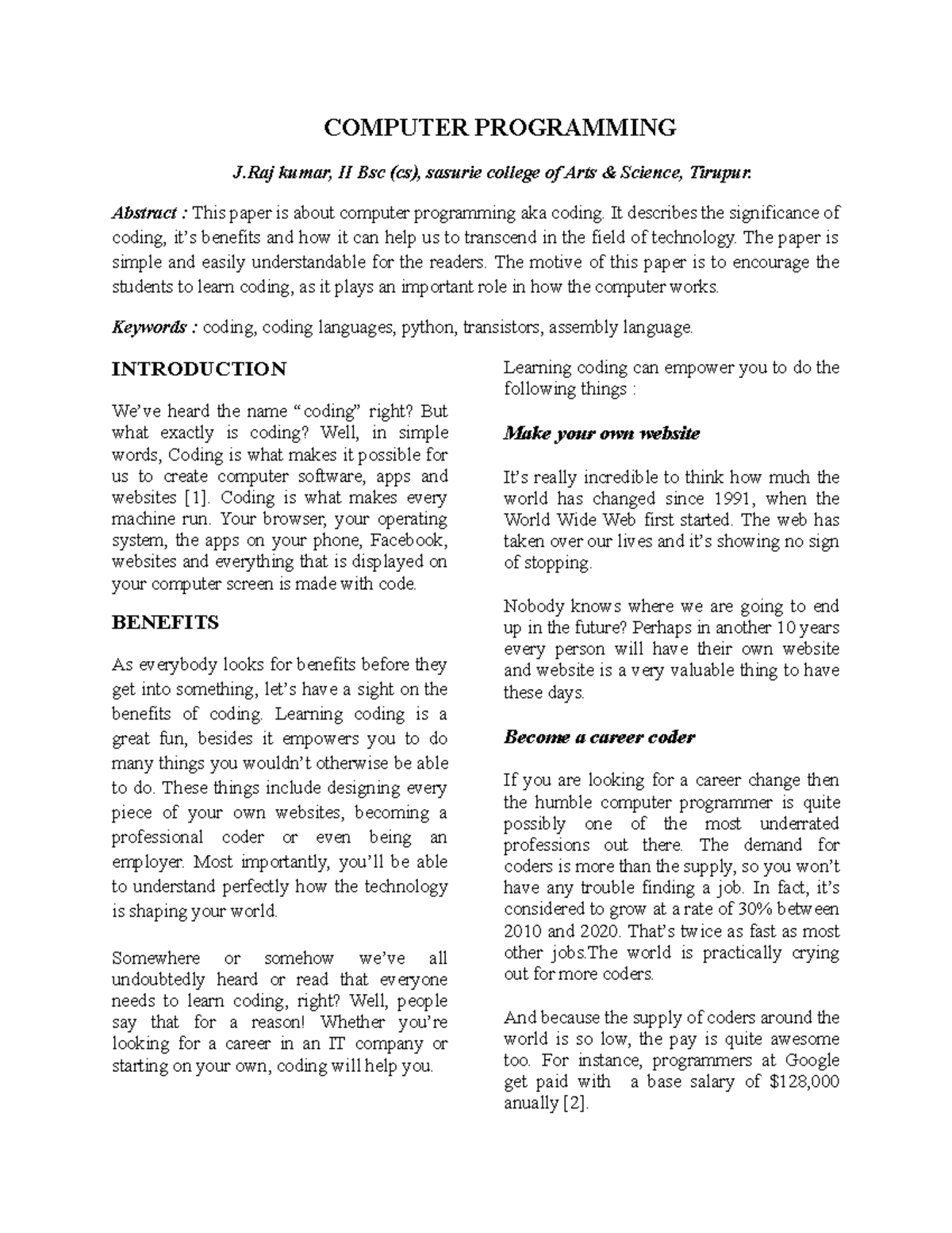 Computer ProgrammingB tech 4 year sem 7 experiment with syllabus ...