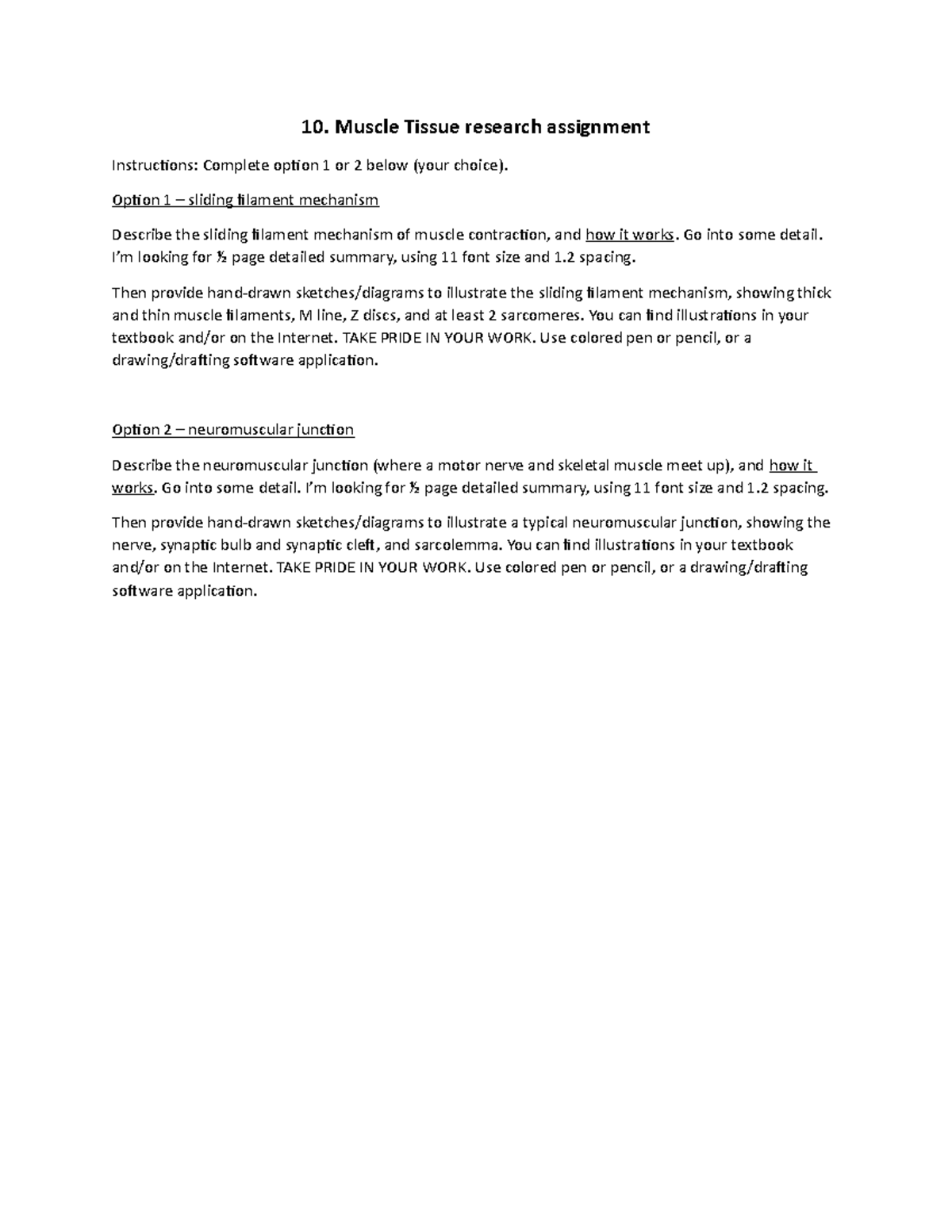 10 - Muscle tissue research assignment - 10. Muscle Tissue research ...